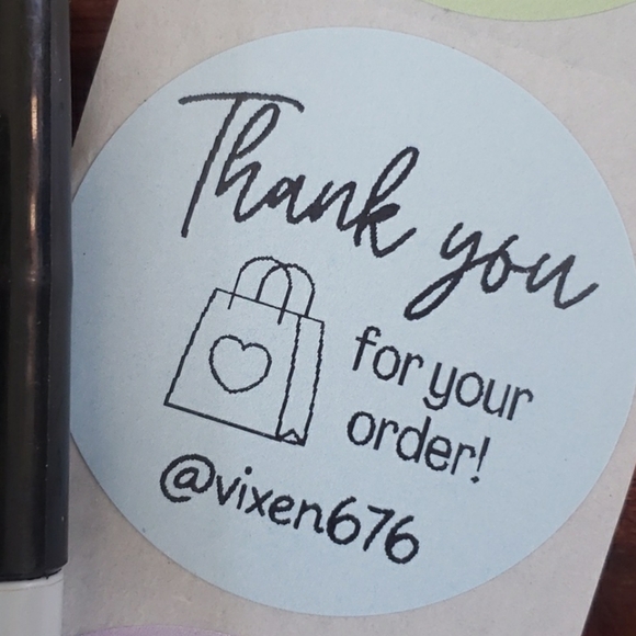 Hand Crafted | Design | 5 Custom Thank You Stickers 2 Inch Large Round ...